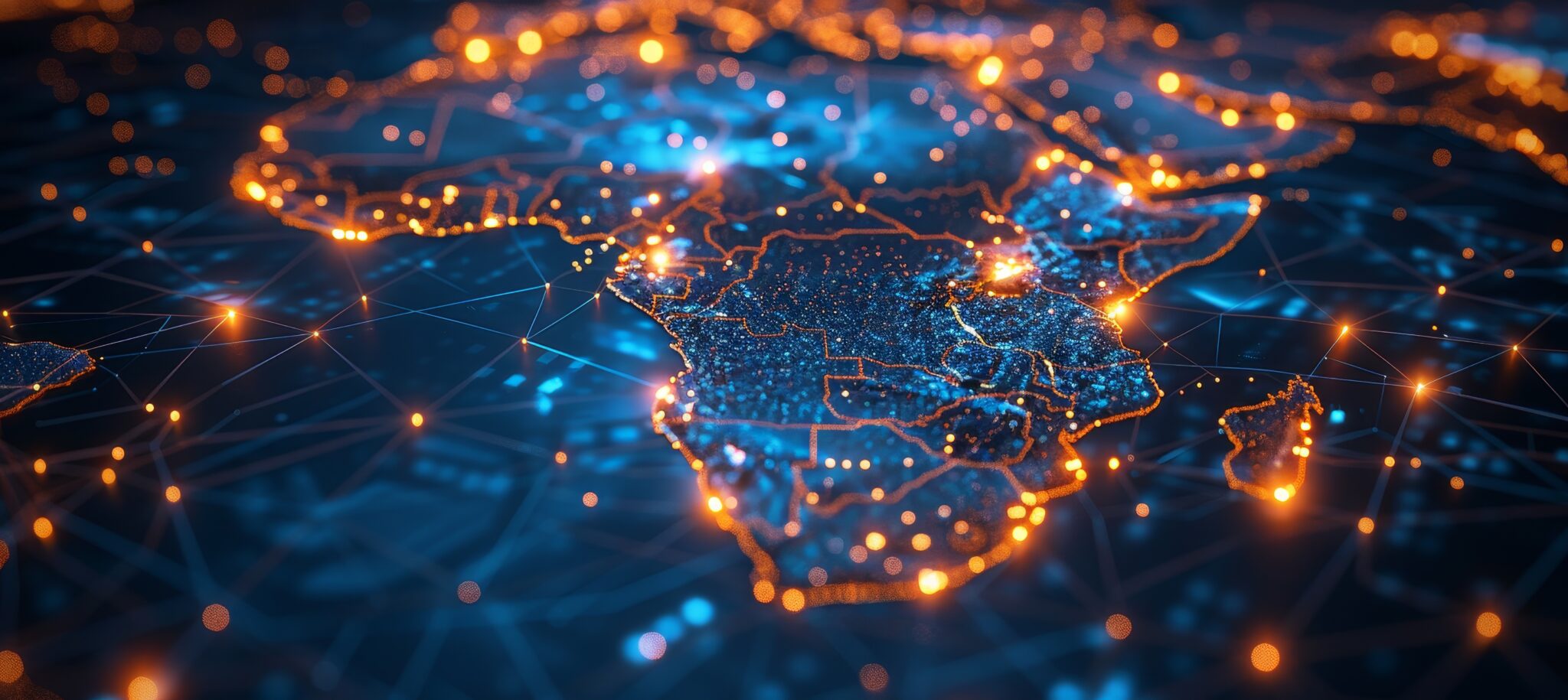 Digital Map of Africa Representing Global Network - Kujenga Amani